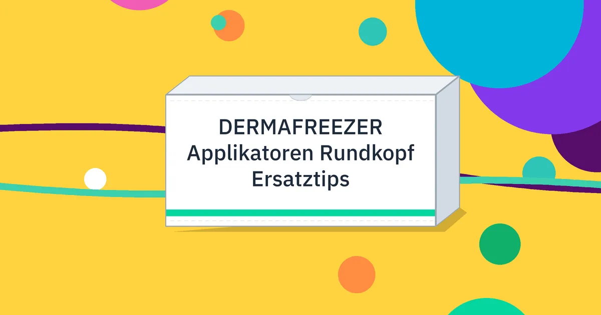Symbolbild: Packung mit der Aufschrift DERMAFREEZER Applikatoren Rundkopf Ersatztips (PZN 10781694) – Verfügbarkeit und Bezug in Apotheken in Frankfurt am Main