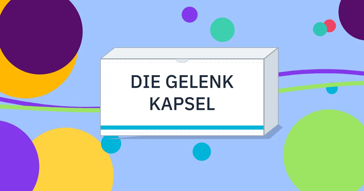 Symbolbild: Packung mit der Aufschrift DIE GELENK KAPSEL (PZN 04317780) – Verfügbarkeit und Bezug in Apotheken in Frankfurt am Main