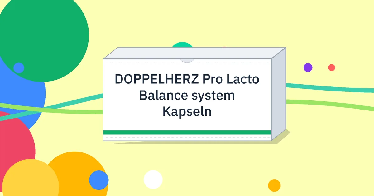 Symbolbild: Packung mit der Aufschrift DOPPELHERZ Pro Lacto Balance system Kapseln (PZN 13754195) – Verfügbarkeit und Bezug in Apotheken in Frankfurt am Main
