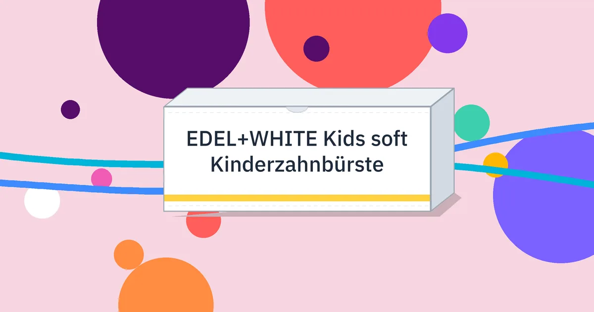 Symbolbild: Packung mit der Aufschrift EDEL+WHITE Kids soft Kinderzahnbürste (PZN 17180762) – Verfügbarkeit und Bezug in Apotheken in Frankfurt am Main