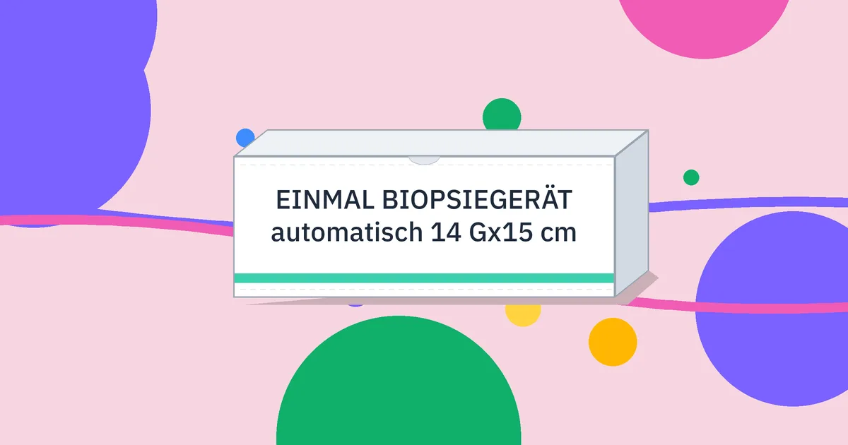 Symbolbild: Packung mit der Aufschrift EINMAL BIOPSIEGERÄT automatisch 14 Gx15 cm (PZN 11105021) – Verfügbarkeit und Bezug in Apotheken in Frankfurt am Main