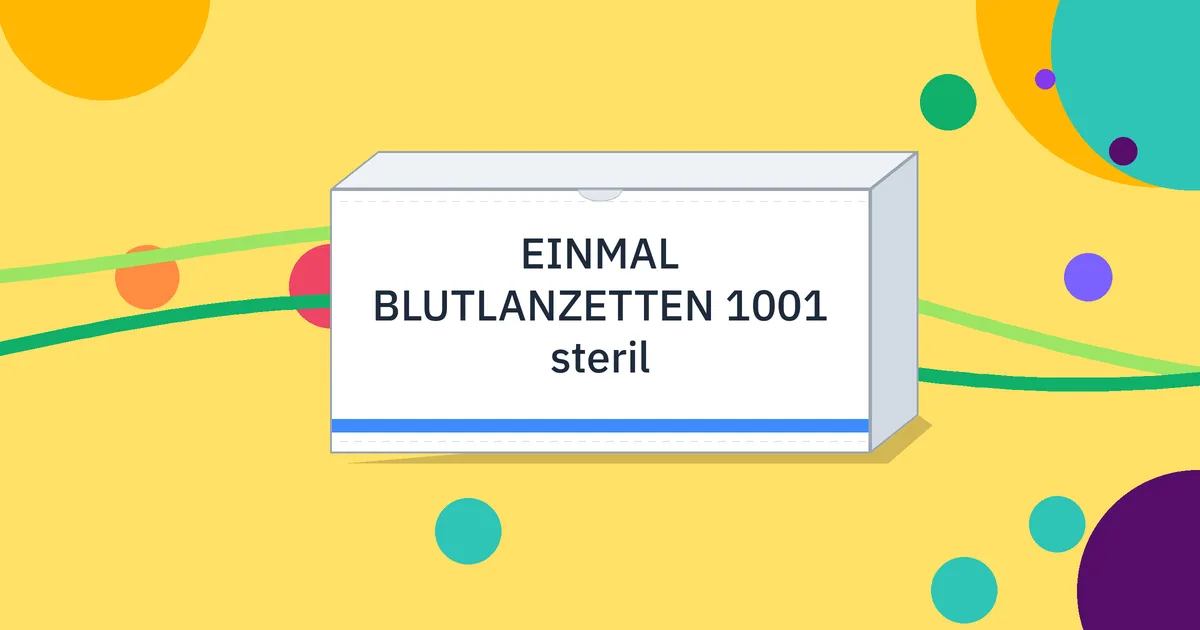 Symbolbild: Packung mit der Aufschrift EINMAL BLUTLANZETTEN 1001 steril (PZN 11147901) – Verfügbarkeit und Bezug in Apotheken in Frankfurt am Main