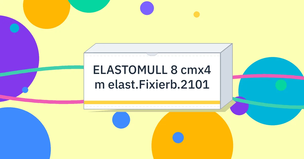 Symbolbild: Packung mit der Aufschrift ELASTOMULL 8 cmx4 m elast.Fixierb.2101 (PZN 15611181) – Verfügbarkeit und Bezug in Apotheken in Frankfurt am Main