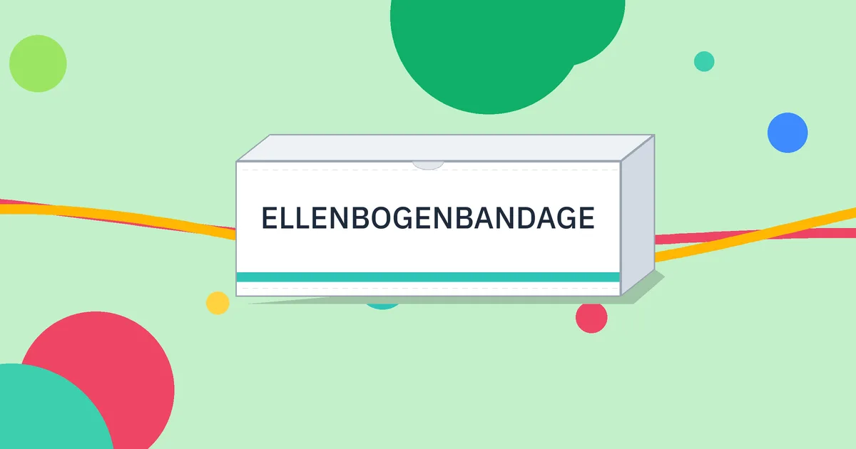 Symbolbild: Packung mit der Aufschrift ELLENBOGENBANDAGE (PZN 11147806) – Verfügbarkeit und Bezug in Apotheken in Frankfurt am Main