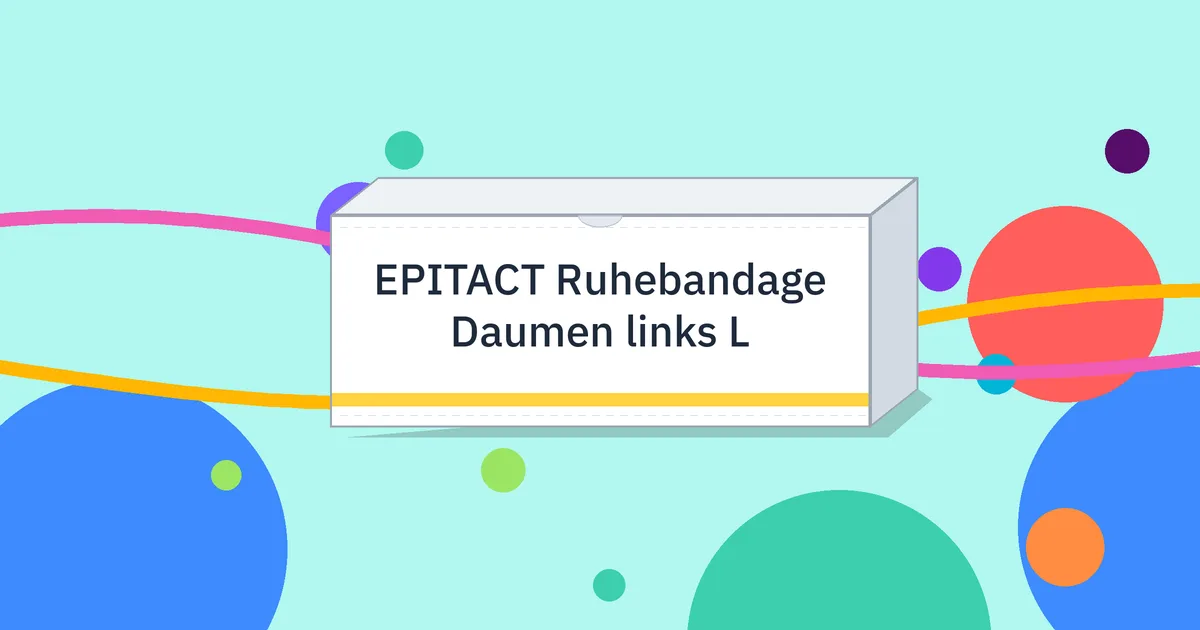 Symbolbild: Packung mit der Aufschrift EPITACT Ruhebandage Daumen links L (PZN 14290303) – Verfügbarkeit und Bezug in Apotheken in Frankfurt am Main
