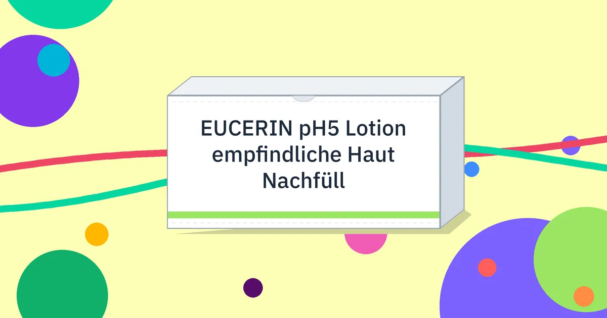Symbolbild: Packung mit der Aufschrift EUCERIN pH5 Lotion empfindliche Haut Nachfüll (PZN 13889156) – Verfügbarkeit und Bezug in Apotheken in Frankfurt am Main
