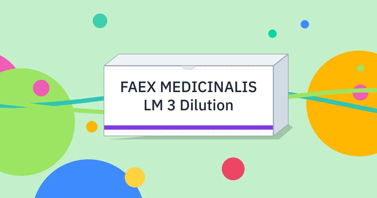 Symbolbild: Packung mit der Aufschrift FAEX MEDICINALIS LM 3 Dilution (PZN 13485921) – Verfügbarkeit und Bezug in Apotheken in Frankfurt am Main
