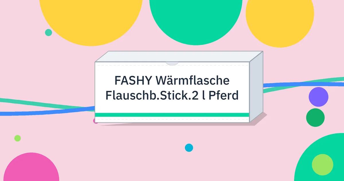 Symbolbild: Packung mit der Aufschrift FASHY Wärmflasche Flauschb.Stick.2 l Pferd (PZN 17246455) – Verfügbarkeit und Bezug in Apotheken in Frankfurt am Main