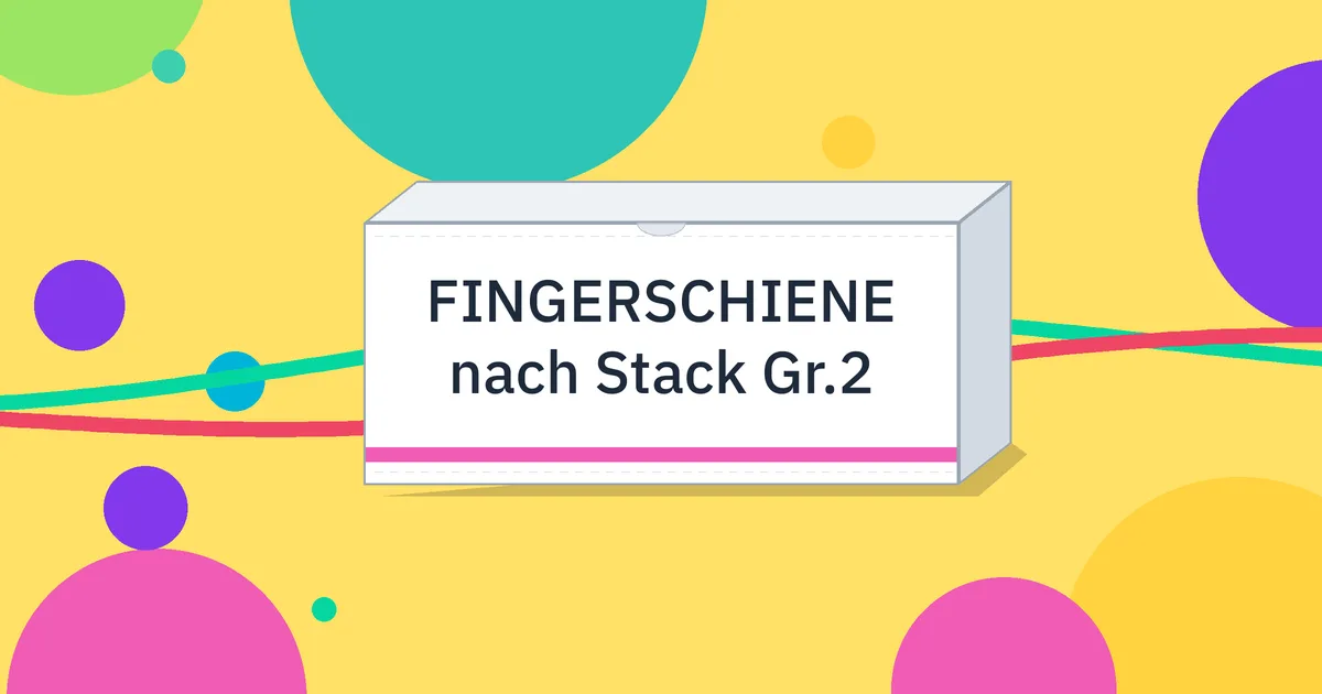 Symbolbild: Packung mit der Aufschrift FINGERSCHIENE nach Stack Gr.2 (PZN 02693013) – Verfügbarkeit und Bezug in Apotheken in Frankfurt am Main