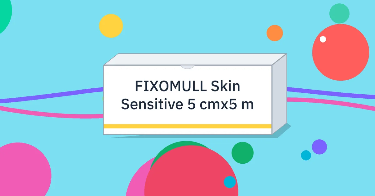 Symbolbild: Packung mit der Aufschrift FIXOMULL Skin Sensitive 5 cmx5 m (PZN 20610775) – Verfügbarkeit und Bezug in Apotheken in Frankfurt am Main