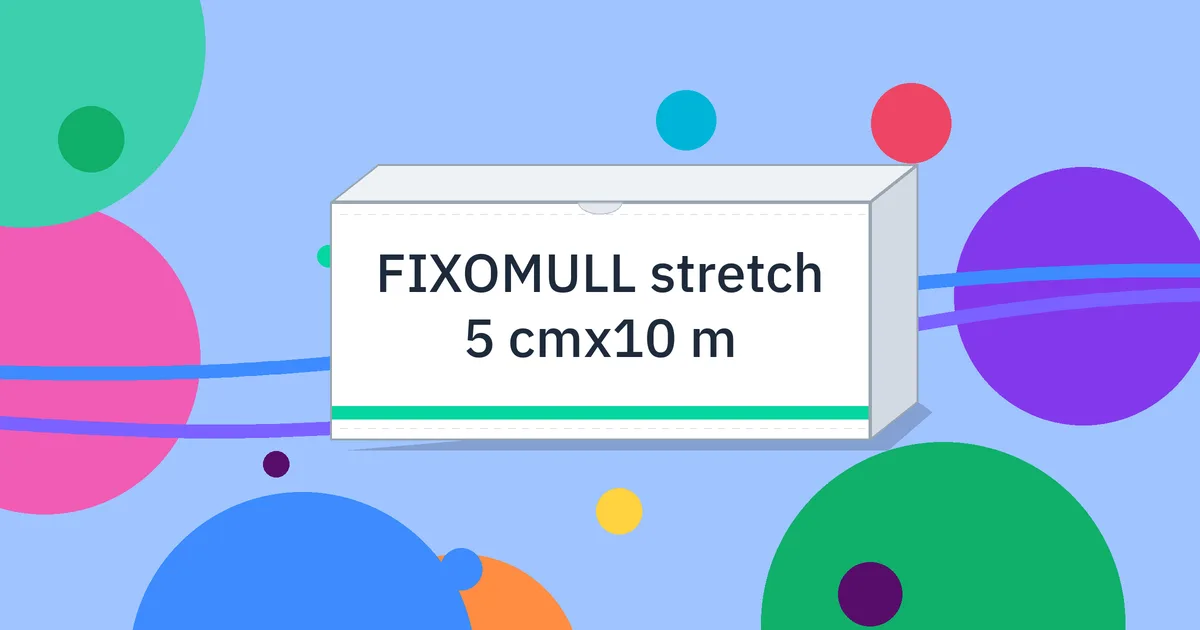 Symbolbild: Packung mit der Aufschrift FIXOMULL stretch 5 cmx10 m (PZN 12898006) – Verfügbarkeit und Bezug in Apotheken in Frankfurt am Main