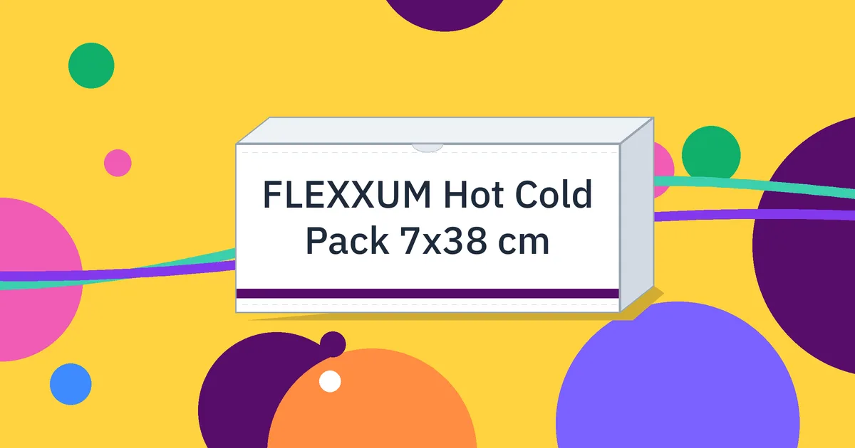 Symbolbild: Packung mit der Aufschrift FLEXXUM Hot Cold Pack 7x38 cm (PZN 04342016) – Verfügbarkeit und Bezug in Apotheken in Frankfurt am Main