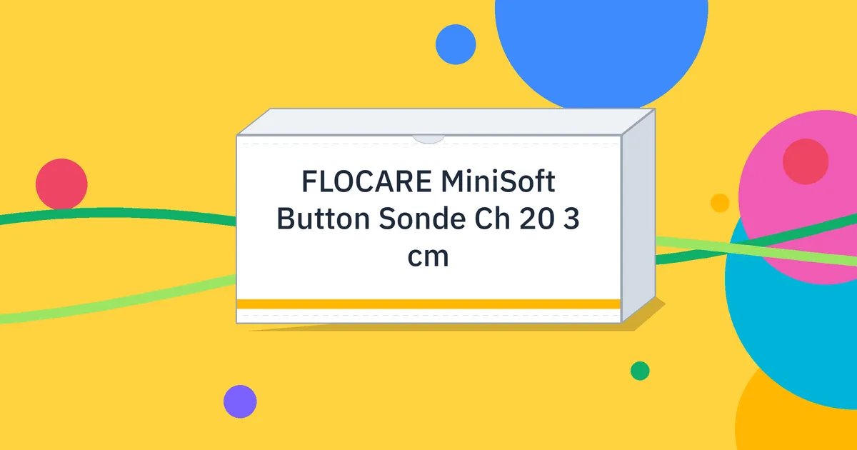 Symbolbild: Packung mit der Aufschrift FLOCARE MiniSoft Button Sonde Ch 20 3 cm (PZN 16019674) – Verfügbarkeit und Bezug in Apotheken in Frankfurt am Main