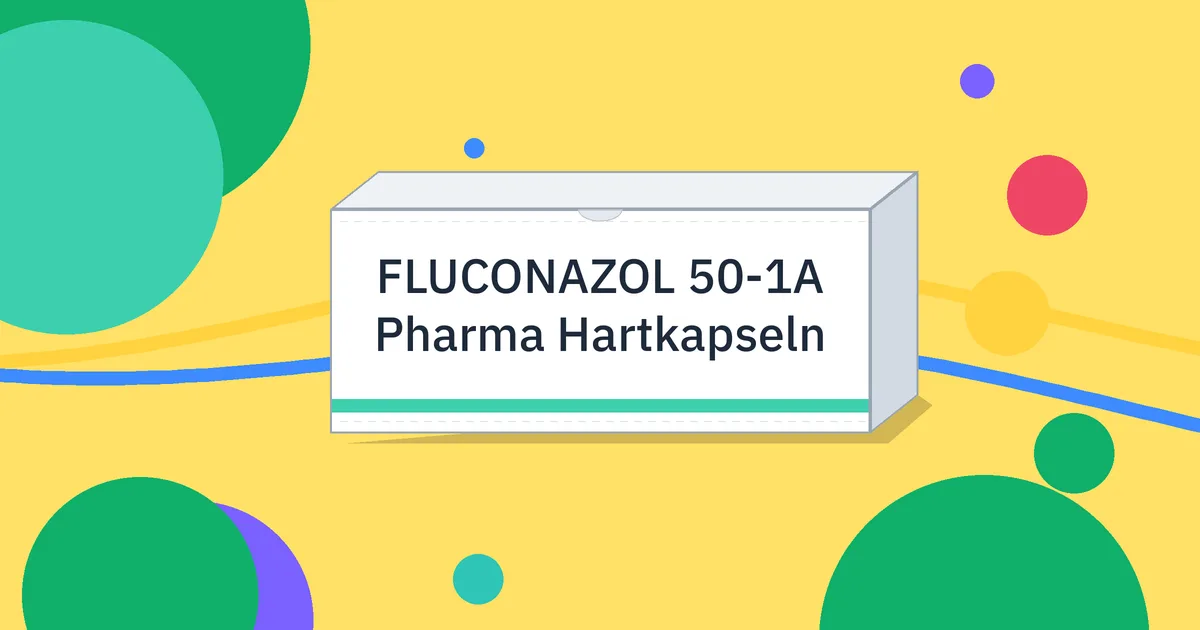 Symbolbild: Packung mit der Aufschrift FLUCONAZOL 50-1A Pharma Hartkapseln (PZN 01191108) – Verfügbarkeit und Bezug in Apotheken in Frankfurt am Main