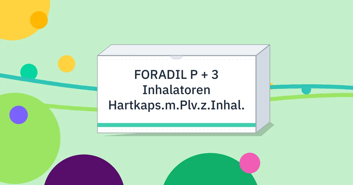 Symbolbild: Packung mit der Aufschrift FORADIL P + 3 Inhalatoren Hartkaps.m.Plv.z.Inhal. (PZN 02813902) – Verfügbarkeit und Bezug in Apotheken in Frankfurt am Main