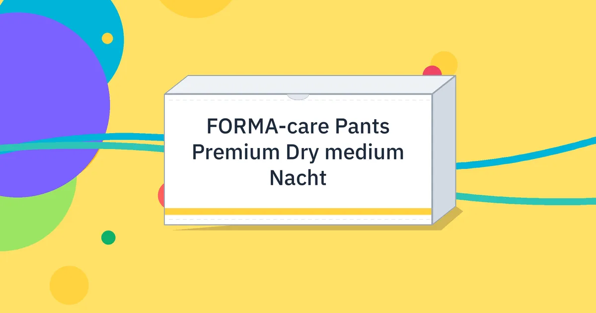 Symbolbild: Packung mit der Aufschrift FORMA-care Pants Premium Dry medium Nacht (PZN 18355904) – Verfügbarkeit und Bezug in Apotheken in Frankfurt am Main