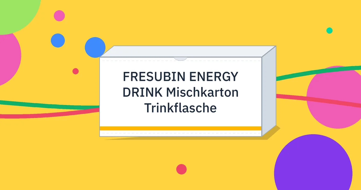 Symbolbild: Packung mit der Aufschrift FRESUBIN ENERGY DRINK Mischkarton Trinkflasche (PZN 19750169) – Verfügbarkeit und Bezug in Apotheken in Frankfurt am Main