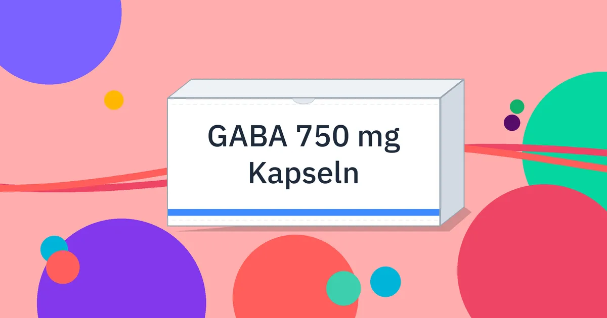 Symbolbild: Packung mit der Aufschrift GABA 750 mg Kapseln (PZN 12343596) – Verfügbarkeit und Bezug in Apotheken in Frankfurt am Main
