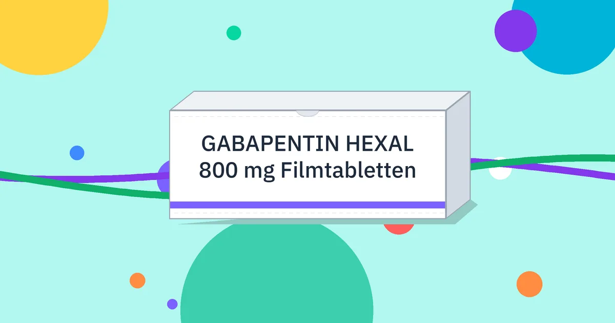 Symbolbild: Packung mit der Aufschrift GABAPENTIN HEXAL 800 mg Filmtabletten (PZN 00651482) – Verfügbarkeit und Bezug in Apotheken in Frankfurt am Main