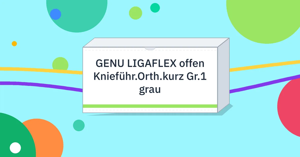 Symbolbild: Packung mit der Aufschrift GENU LIGAFLEX offen Knieführ.Orth.kurz Gr.1 grau (PZN 13980247) – Verfügbarkeit und Bezug in Apotheken in Frankfurt am Main