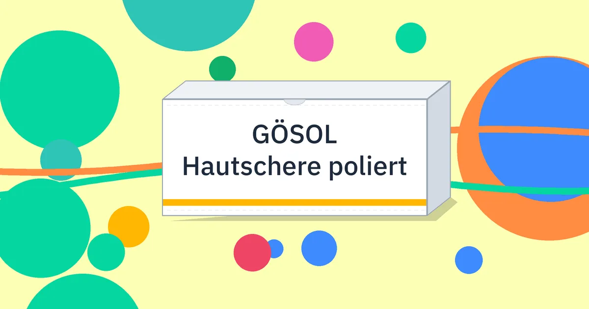Symbolbild: Packung mit der Aufschrift GÖSOL Hautschere poliert (PZN 19628818) – Verfügbarkeit und Bezug in Apotheken in Frankfurt am Main