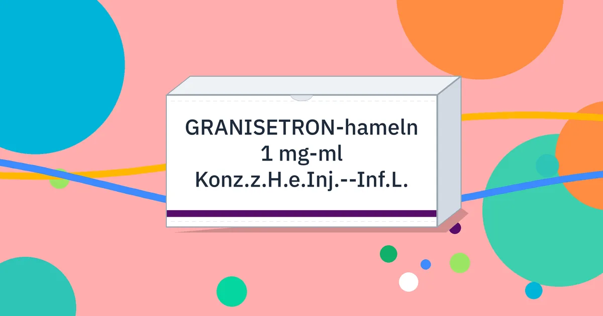 Symbolbild: Packung mit der Aufschrift GRANISETRON-hameln 1 mg-ml Konz.z.H.e.Inj.--Inf.L. (PZN 07125986) – Verfügbarkeit und Bezug in Apotheken in Frankfurt am Main