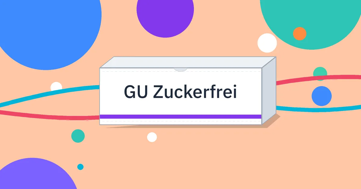 Symbolbild: Packung mit der Aufschrift GU Zuckerfrei (PZN 12742072) – Verfügbarkeit und Bezug in Apotheken in Frankfurt am Main