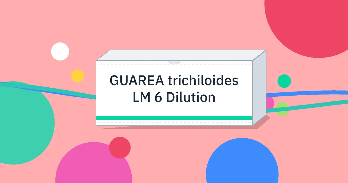 Symbolbild: Packung mit der Aufschrift GUAREA trichiloides LM 6 Dilution (PZN 13548337) – Verfügbarkeit und Bezug in Apotheken in Frankfurt am Main