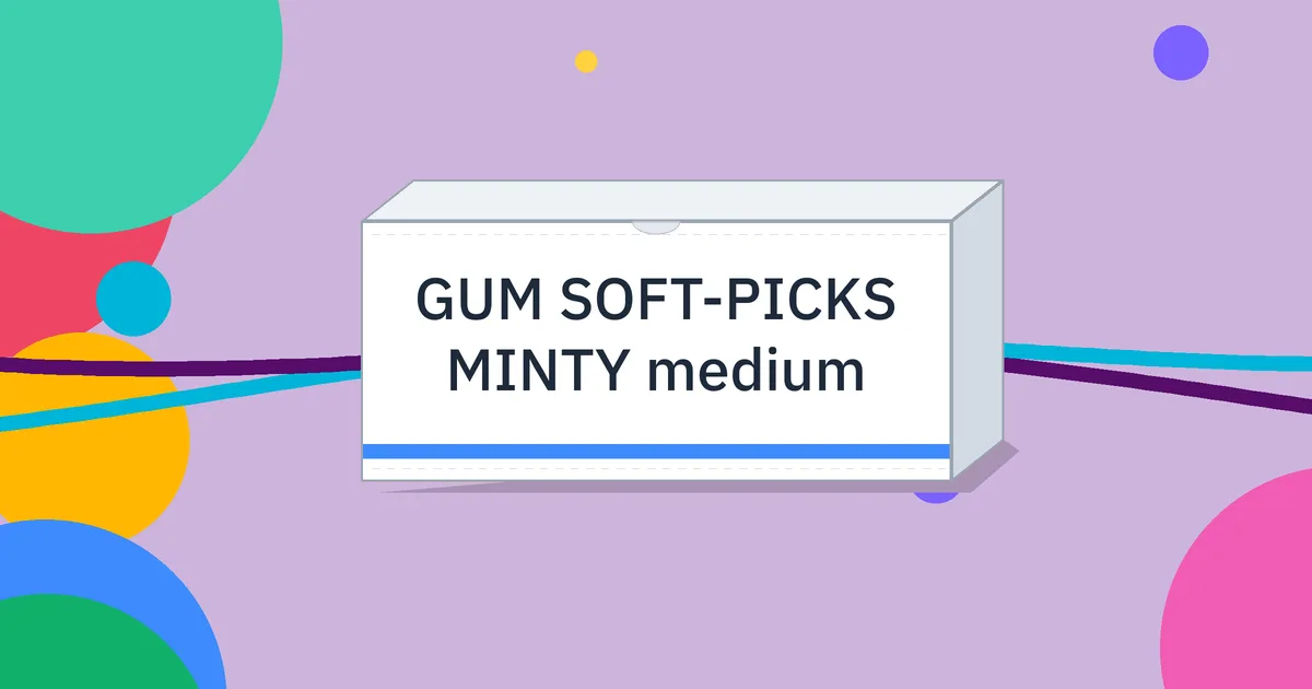 Symbolbild: Packung mit der Aufschrift GUM SOFT-PICKS MINTY medium (PZN 18855475) – Verfügbarkeit und Bezug in Apotheken in Frankfurt am Main