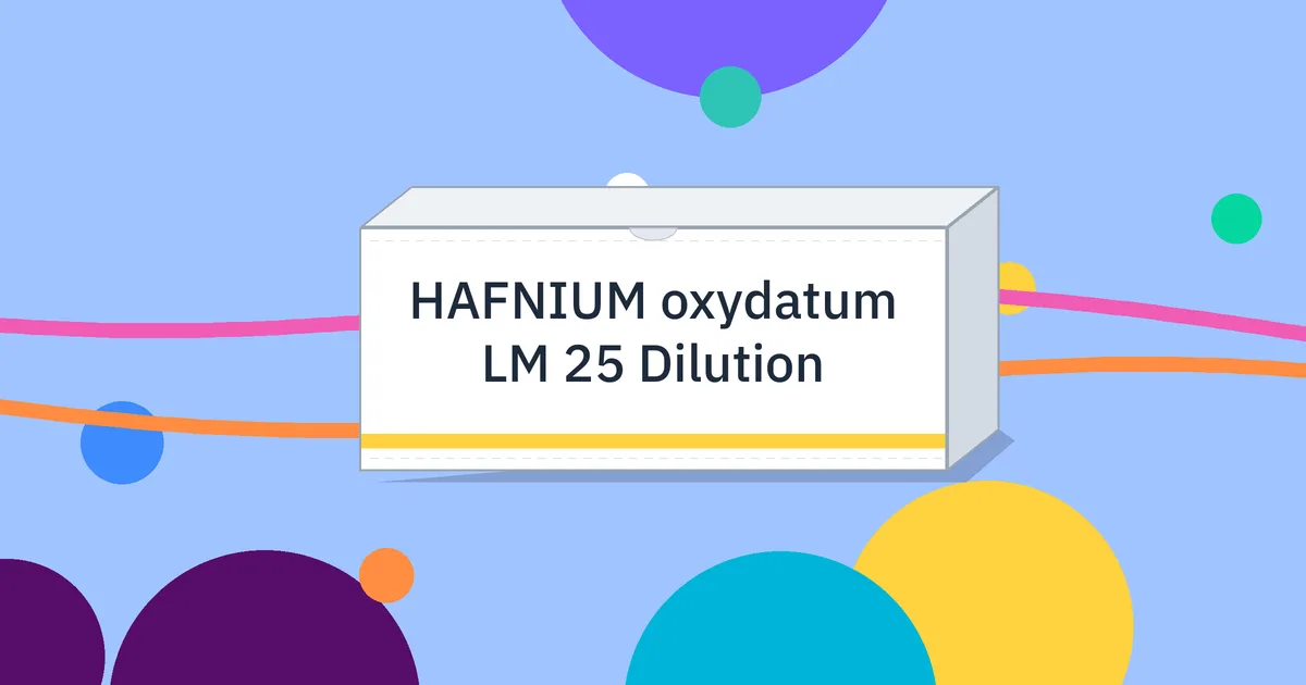 Symbolbild: Packung mit der Aufschrift HAFNIUM oxydatum LM 25 Dilution (PZN 13549911) – Verfügbarkeit und Bezug in Apotheken in Frankfurt am Main