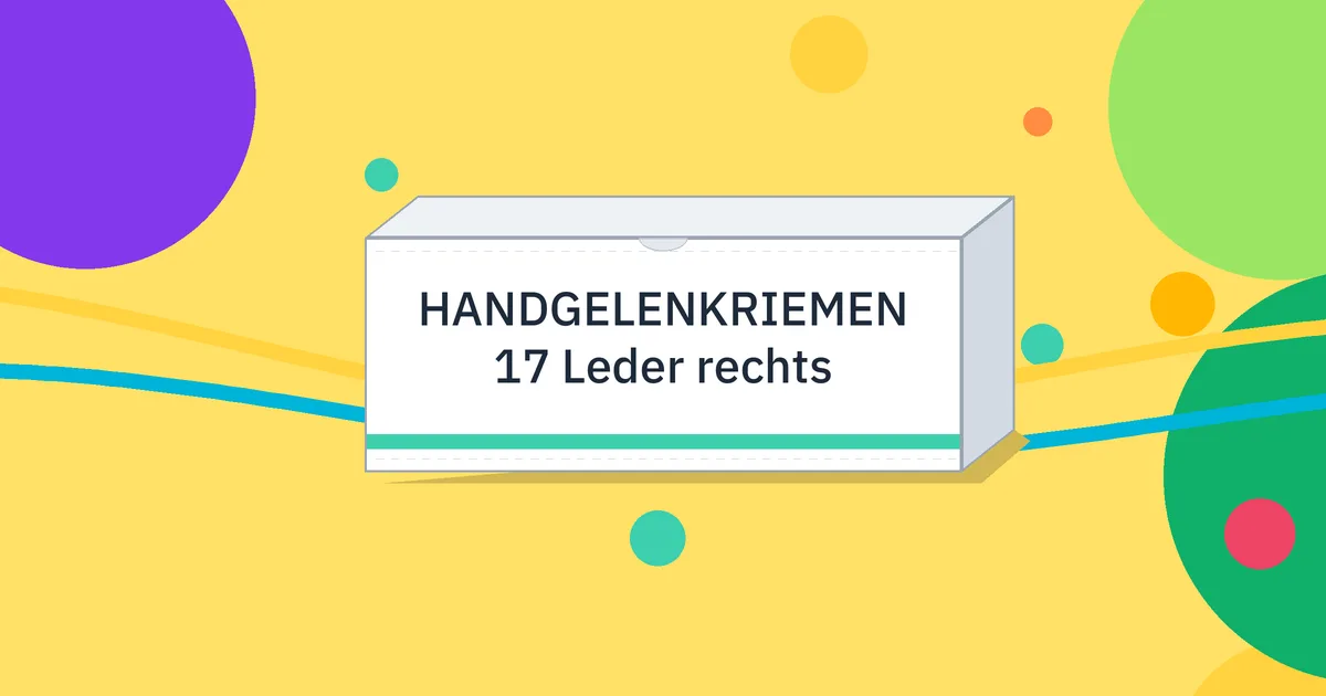 Symbolbild: Packung mit der Aufschrift HANDGELENKRIEMEN 17 Leder rechts (PZN 01727632) – Verfügbarkeit und Bezug in Apotheken in Frankfurt am Main