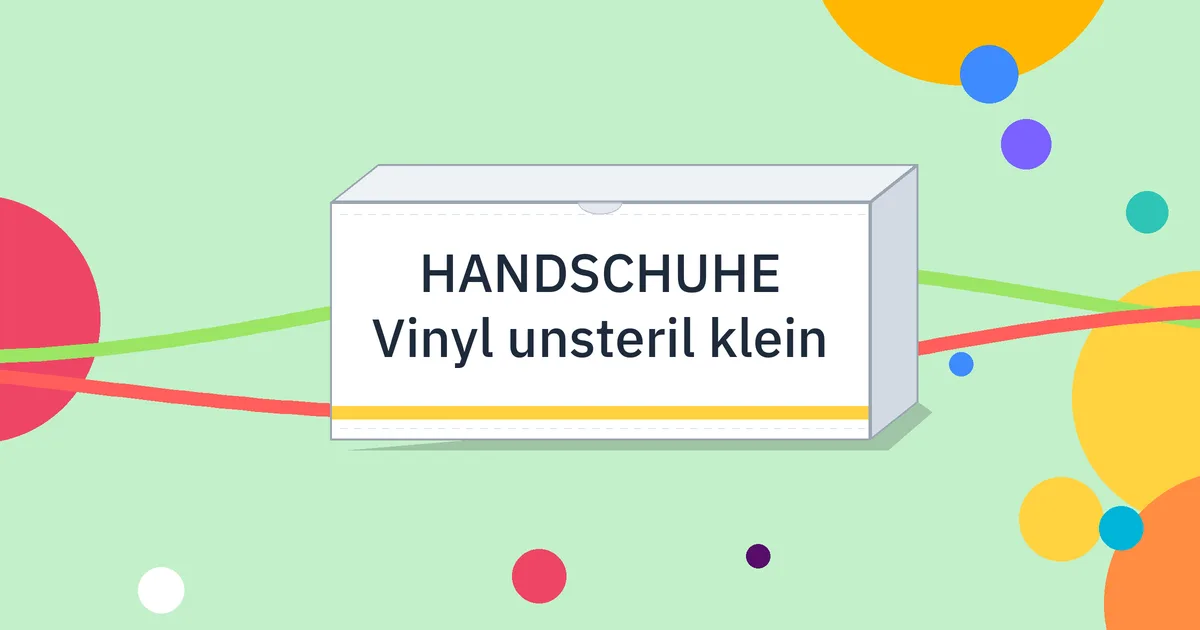 Symbolbild: Packung mit der Aufschrift HANDSCHUHE Vinyl unsteril klein (PZN 06877483) – Verfügbarkeit und Bezug in Apotheken in Frankfurt am Main