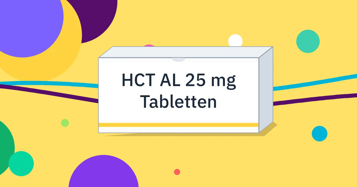 Symbolbild: Packung mit der Aufschrift HCT AL 25 mg Tabletten (PZN 07333710) – Verfügbarkeit und Bezug in Apotheken in Frankfurt am Main