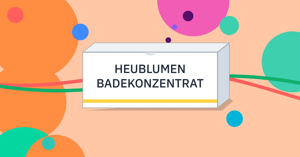Symbolbild: Packung mit der Aufschrift HEUBLUMEN BADEKONZENTRAT (PZN 11847805) – Verfügbarkeit und Bezug in Apotheken in Frankfurt am Main