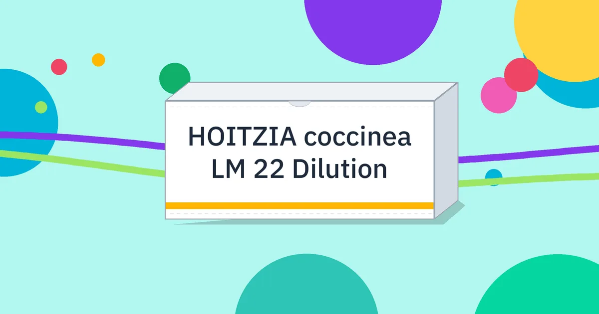 Symbolbild: Packung mit der Aufschrift HOITZIA coccinea LM 22 Dilution (PZN 13554533) – Verfügbarkeit und Bezug in Apotheken in Frankfurt am Main