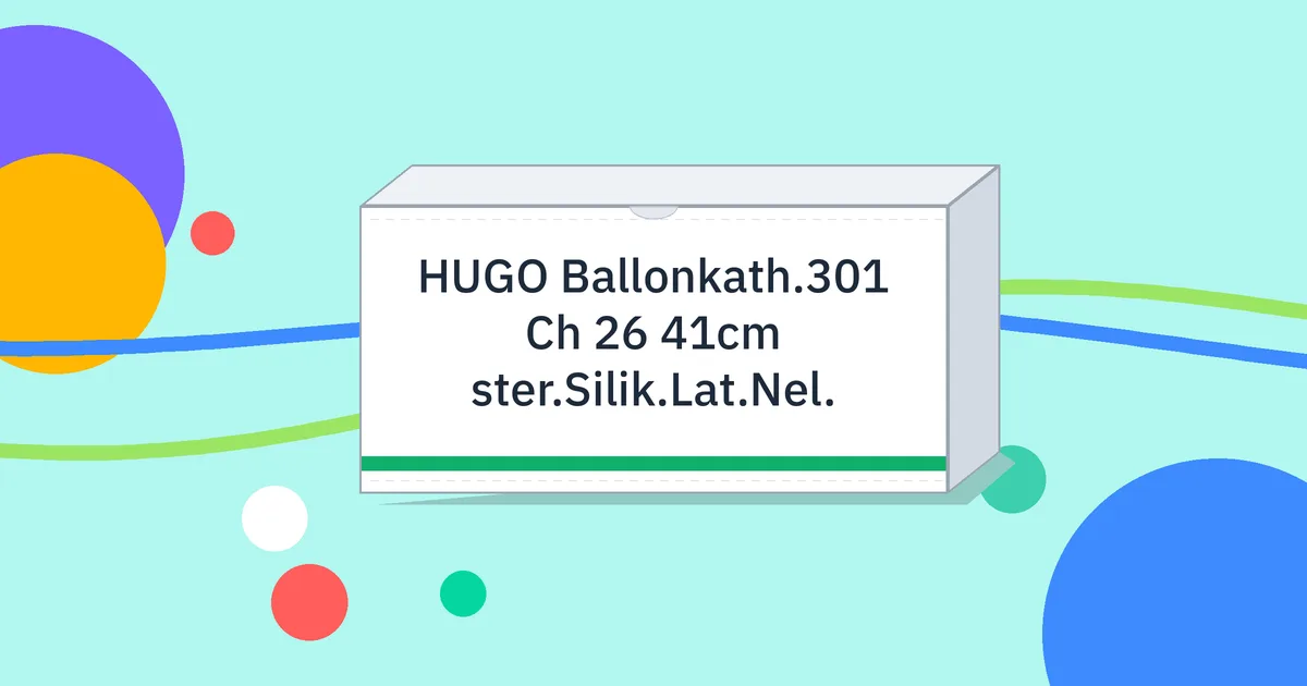Symbolbild: Packung mit der Aufschrift HUGO Ballonkath.301 Ch 26 41cm ster.Silik.Lat.Nel. (PZN 01398950) – Verfügbarkeit und Bezug in Apotheken in Frankfurt am Main