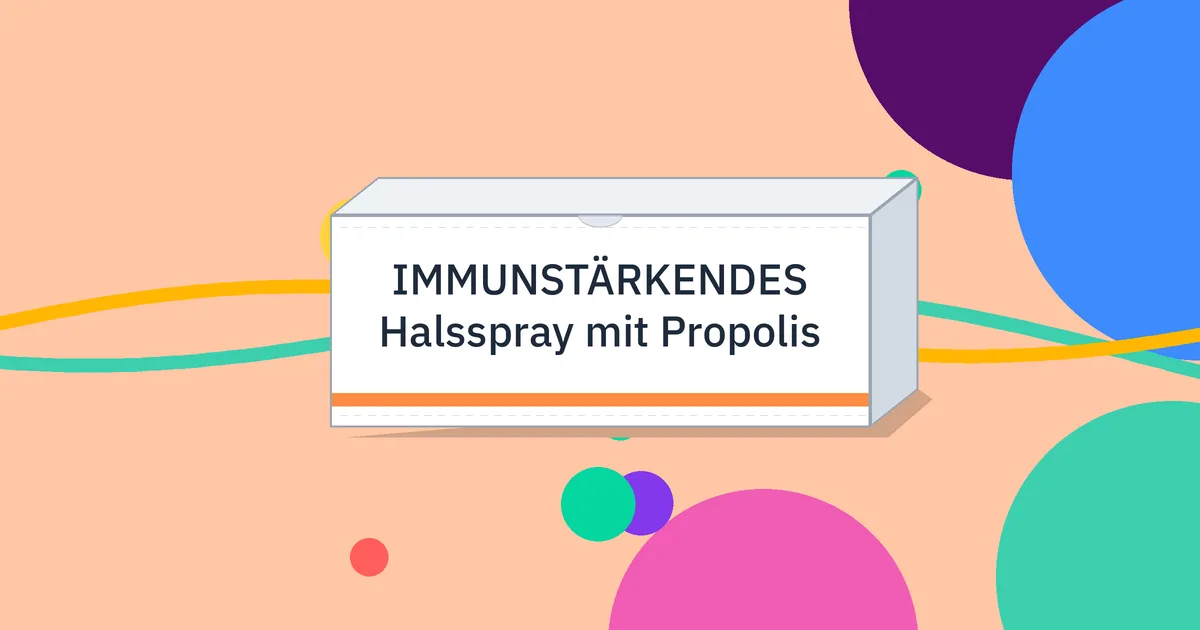 Symbolbild: Packung mit der Aufschrift IMMUNSTÄRKENDES Halsspray mit Propolis (PZN 20204124) – Verfügbarkeit und Bezug in Apotheken in Frankfurt am Main