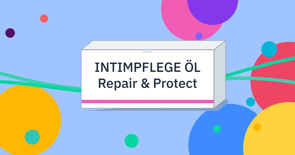 Symbolbild: Packung mit der Aufschrift INTIMPFLEGE ÖL Repair & Protect (PZN 18707869) – Verfügbarkeit und Bezug in Apotheken in Frankfurt am Main