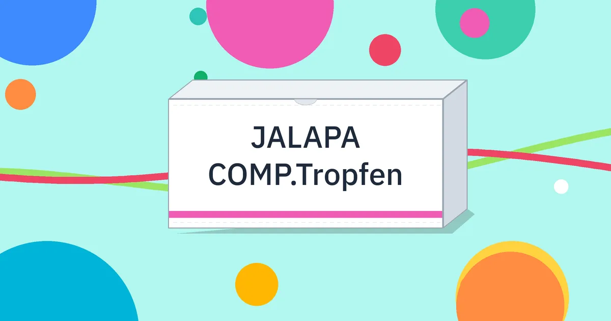Symbolbild: Packung mit der Aufschrift JALAPA COMP.Tropfen (PZN 07433908) – Verfügbarkeit und Bezug in Apotheken in Frankfurt am Main