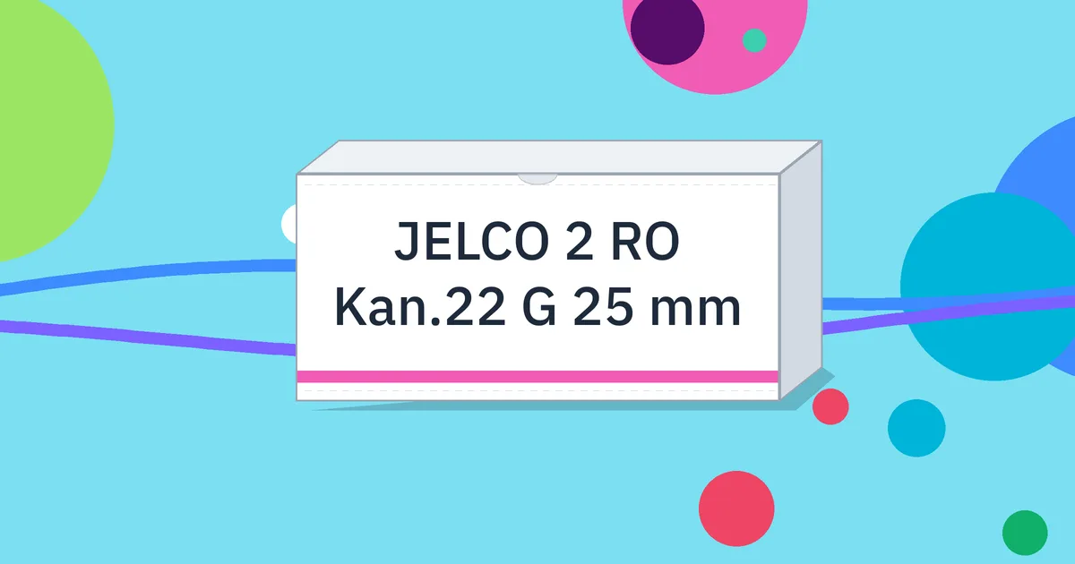 Symbolbild: Packung mit der Aufschrift JELCO 2 RO Kan.22 G 25 mm (PZN 09216658) – Verfügbarkeit und Bezug in Apotheken in Frankfurt am Main