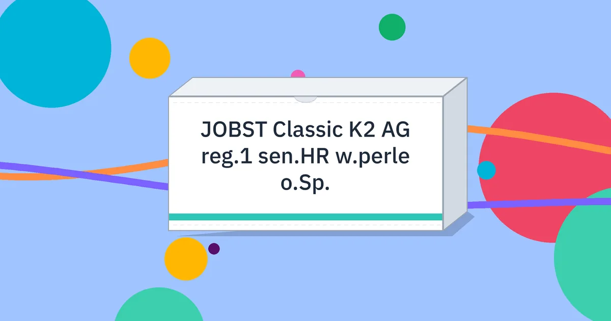 Symbolbild: Packung mit der Aufschrift JOBST Classic K2 AG reg.1 sen.HR w.perle o.Sp. (PZN 17960460) – Verfügbarkeit und Bezug in Apotheken in Frankfurt am Main