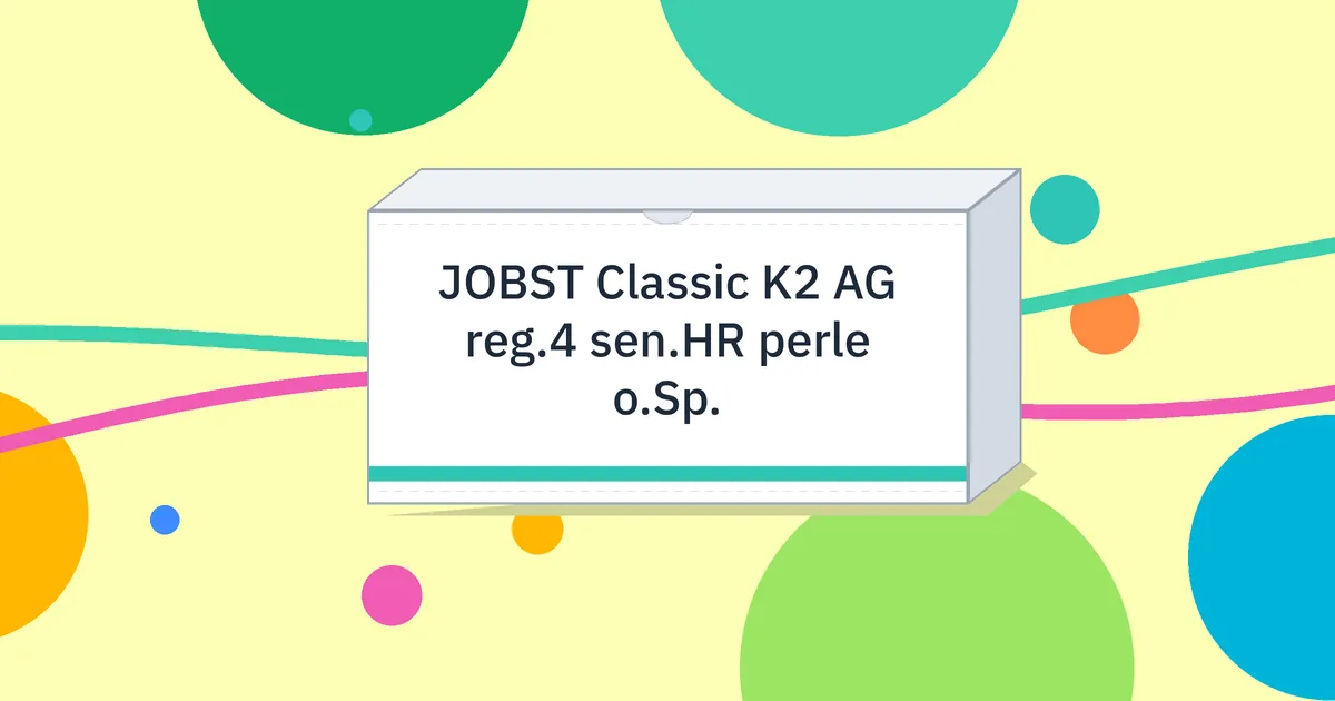 Symbolbild: Packung mit der Aufschrift JOBST Classic K2 AG reg.4 sen.HR perle o.Sp. (PZN 17959907) – Verfügbarkeit und Bezug in Apotheken in Frankfurt am Main
