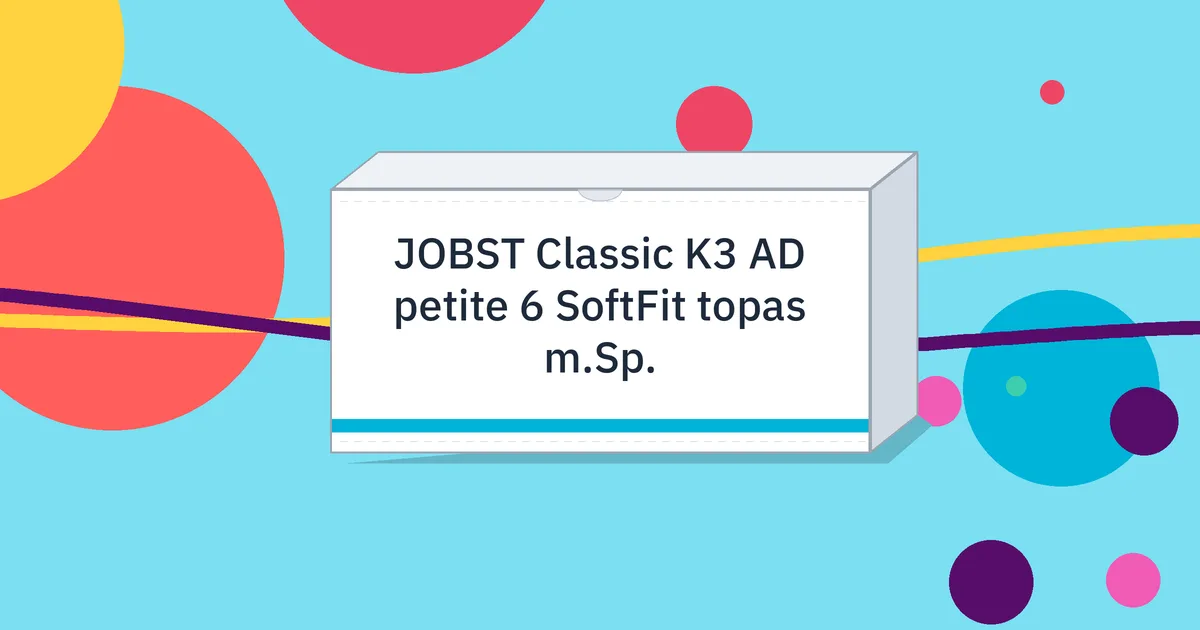Symbolbild: Packung mit der Aufschrift JOBST Classic K3 AD petite 6 SoftFit topas m.Sp. (PZN 14223620) – Verfügbarkeit und Bezug in Apotheken in Frankfurt am Main