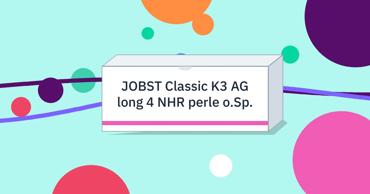 Symbolbild: Packung mit der Aufschrift JOBST Classic K3 AG long 4 NHR perle o.Sp. (PZN 13072053) – Verfügbarkeit und Bezug in Apotheken in Frankfurt am Main