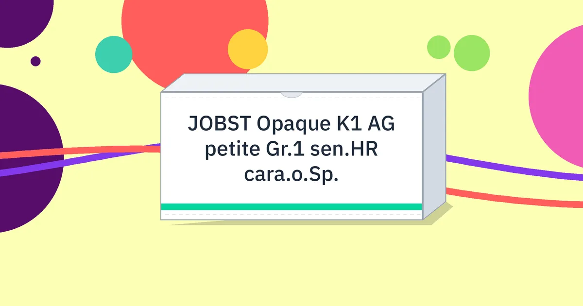 Symbolbild: Packung mit der Aufschrift JOBST Opaque K1 AG petite Gr.1 sen.HR cara.o.Sp. (PZN 13088858) – Verfügbarkeit und Bezug in Apotheken in Frankfurt am Main