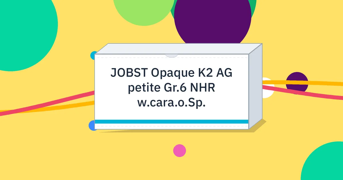 Symbolbild: Packung mit der Aufschrift JOBST Opaque K2 AG petite Gr.6 NHR w.cara.o.Sp. (PZN 11255967) – Verfügbarkeit und Bezug in Apotheken in Frankfurt am Main