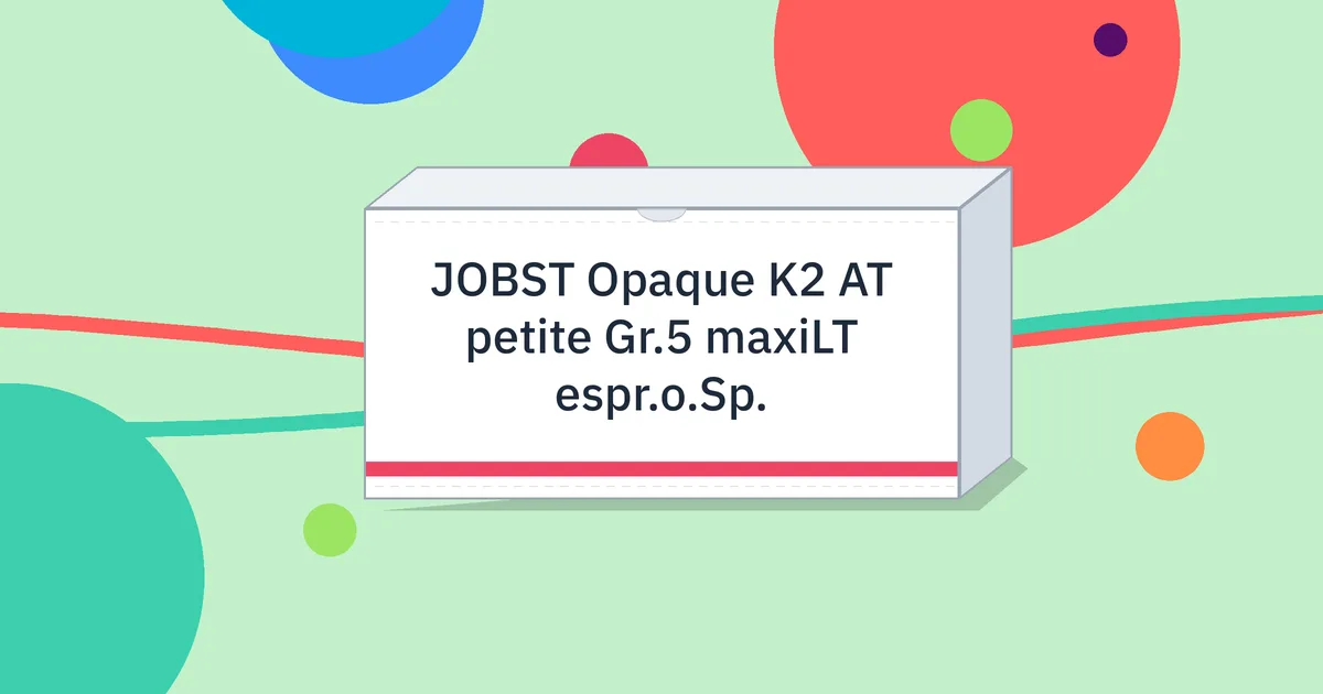 Symbolbild: Packung mit der Aufschrift JOBST Opaque K2 AT petite Gr.5 maxiLT espr.o.Sp. (PZN 16291689) – Verfügbarkeit und Bezug in Apotheken in Frankfurt am Main