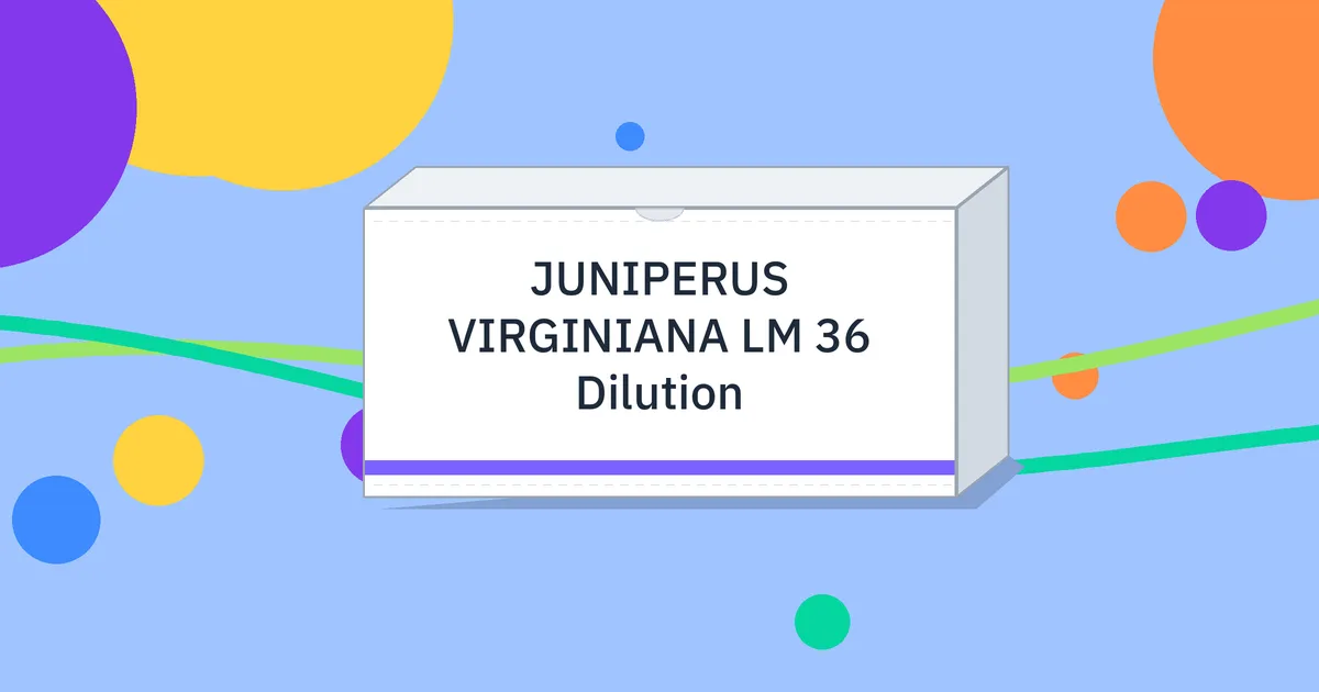 Symbolbild: Packung mit der Aufschrift JUNIPERUS VIRGINIANA LM 36 Dilution (PZN 13565324) – Verfügbarkeit und Bezug in Apotheken in Frankfurt am Main