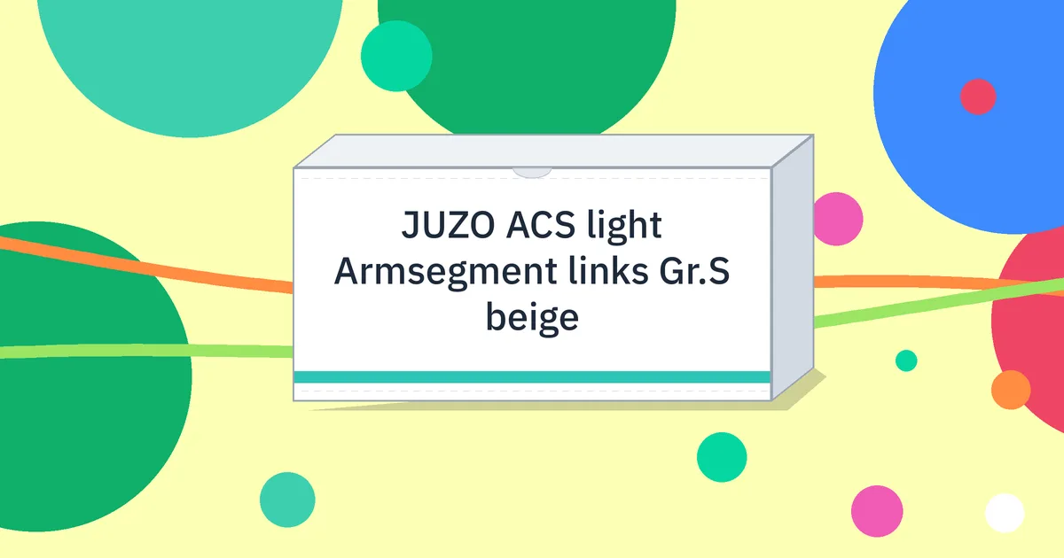 Symbolbild: Packung mit der Aufschrift JUZO ACS light Armsegment links Gr.S beige (PZN 13885276) – Verfügbarkeit und Bezug in Apotheken in Frankfurt am Main