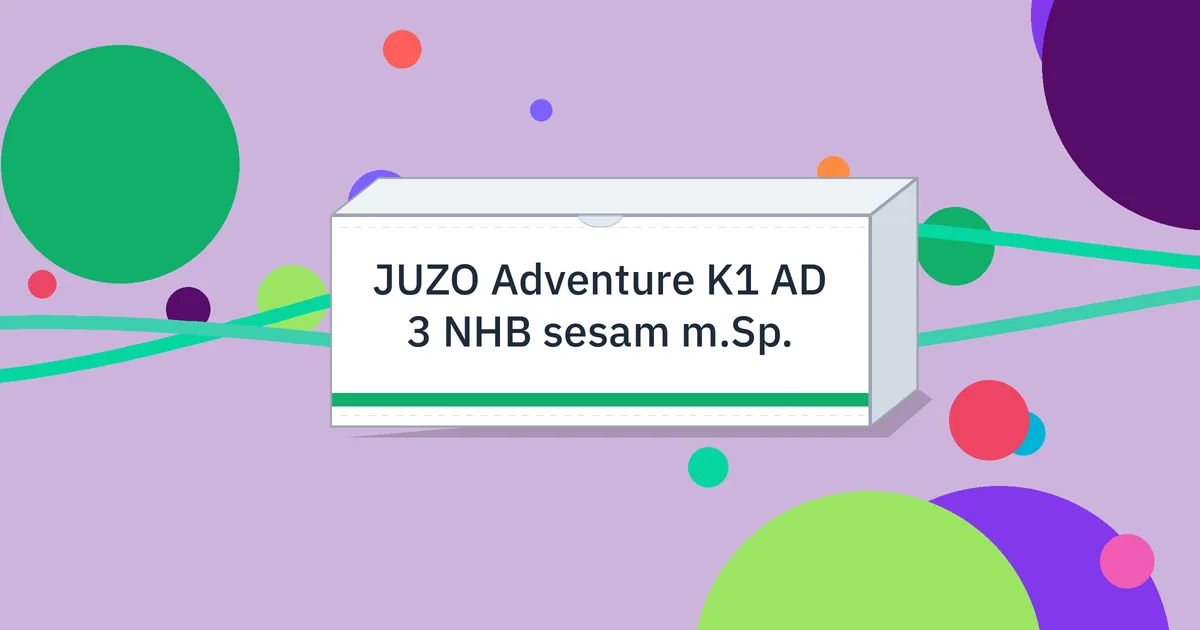 Symbolbild: Packung mit der Aufschrift JUZO Adventure K1 AD 3 NHB sesam m.Sp. (PZN 16491738) – Verfügbarkeit und Bezug in Apotheken in Frankfurt am Main